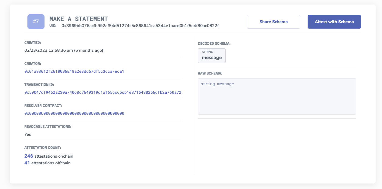 Ethereum Attestation Service