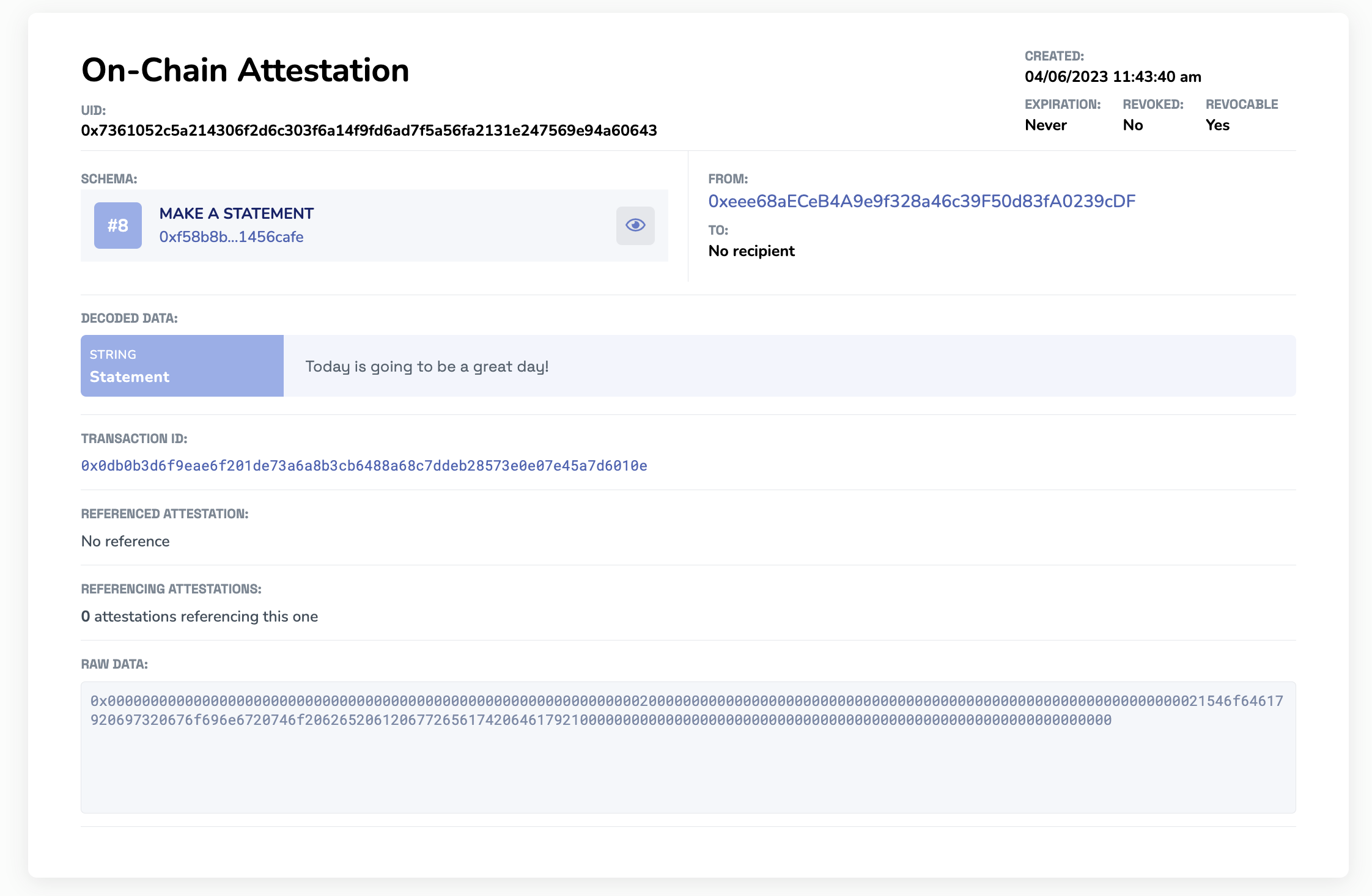 Ethereum Attestation Service