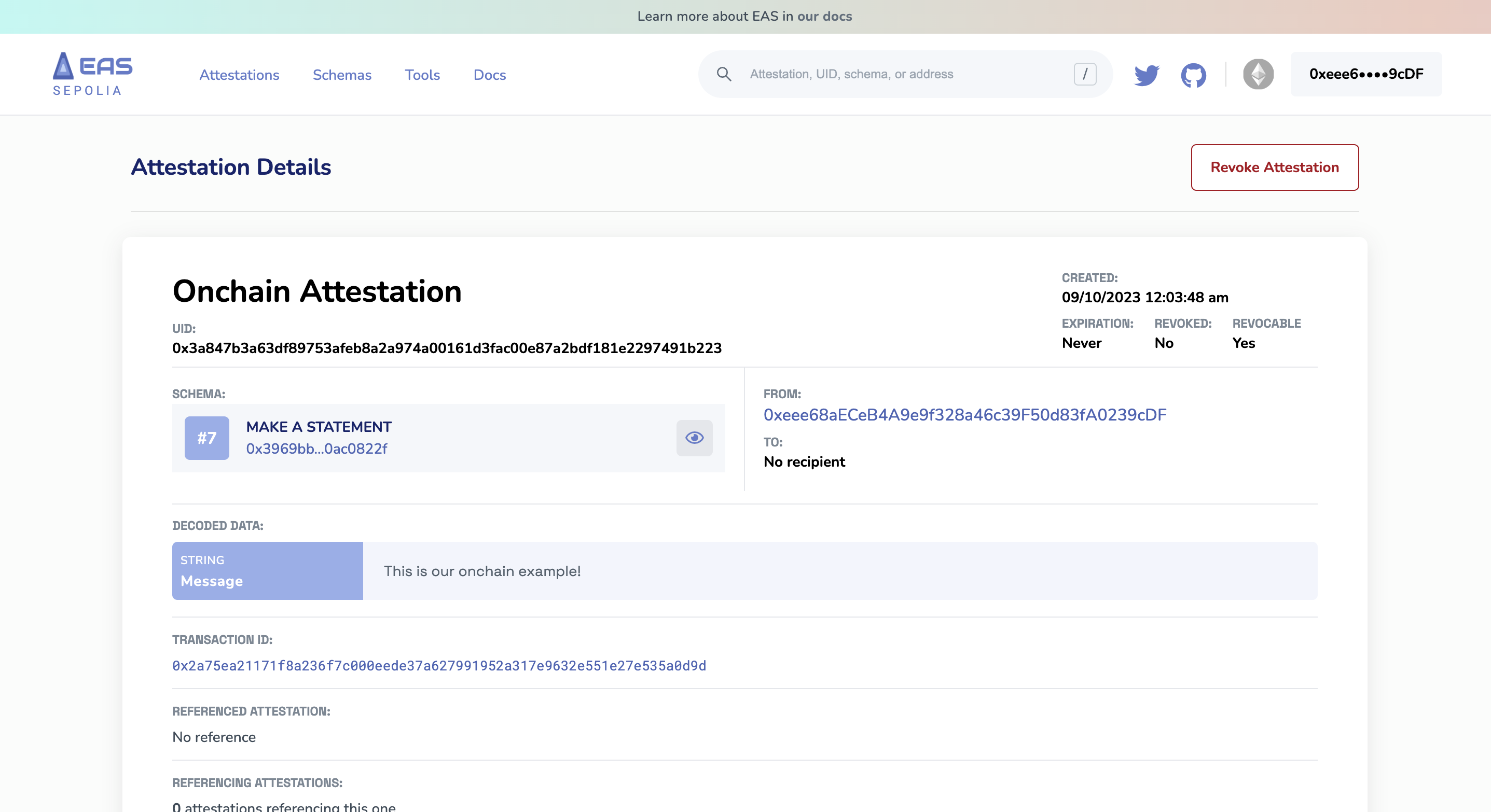 Ethereum Attestation Service