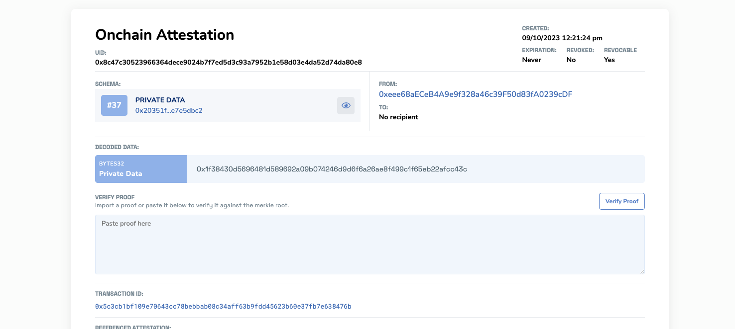 Ethereum Attestation Service