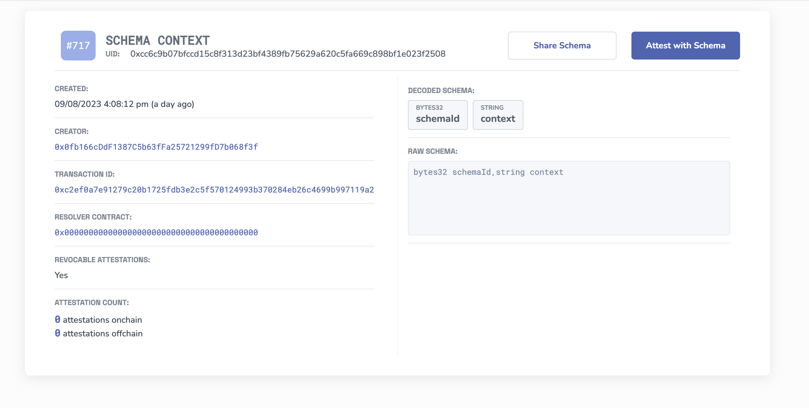 Ethereum Attestation Service